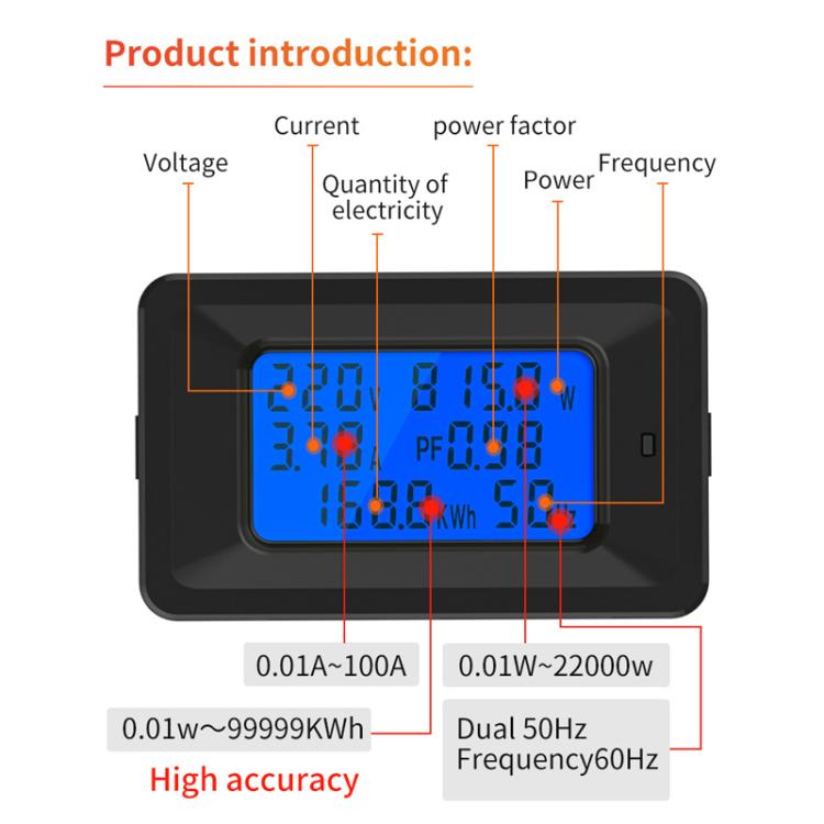 Multifunctional Electric Meter AC Digital Voltage Frequency Monitor, S ...