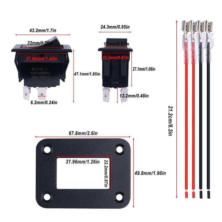 4 Pin DPDT 20A/12V DC Panel Rocker Toggle Switch, Specification: Jumpe ...