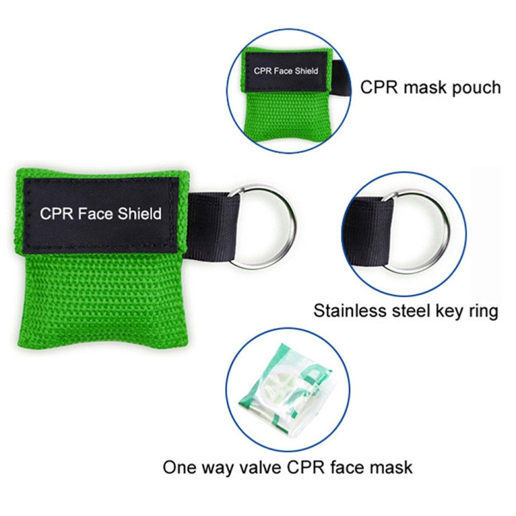 CPR Emergency Face Shield Mask Key Ring Breathing Mask(Orange ...
