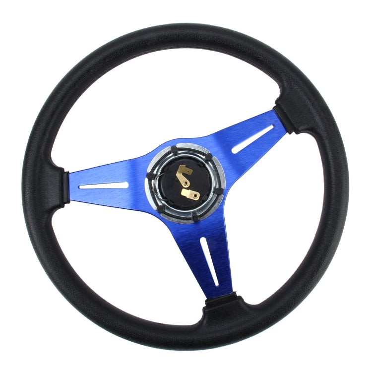 35cm PU Racing Sport Hand Wheel Car Modified Steering Wheel(Blue ...