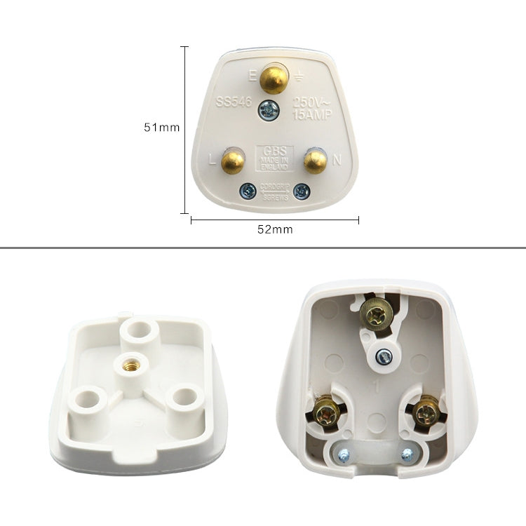 Three Pin Cylinder 15A Power Plug, UK Plug – Maverick Sales
