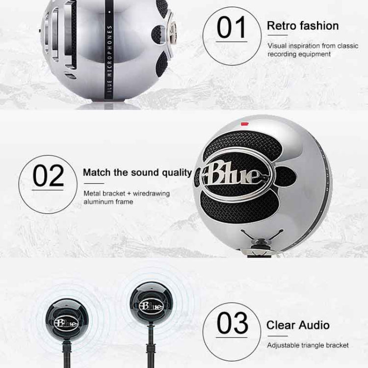 Logitech Blue Snowball USB Condenser Anchor Recording Microphone ...