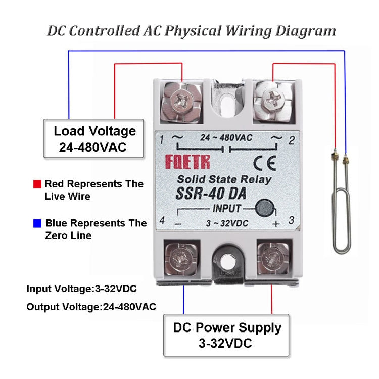 SSR-40DA AC 24-480V Solid State Relay for PID Temperature Controller ...