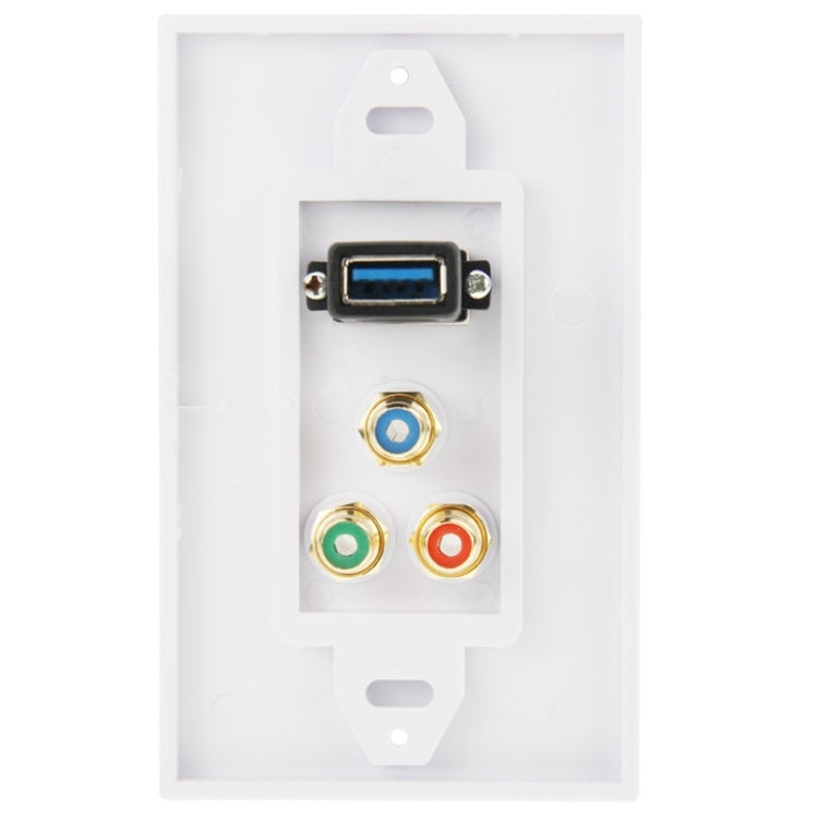 USB 3.0 Female Plug + 3 RCA Female Plugs Wall Plate Panel – Maverick Sales