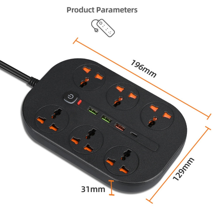T21 PD3.0 + QC3.0 Multi Hole Row Plug 3000W High Power Socket, UK Plug ...