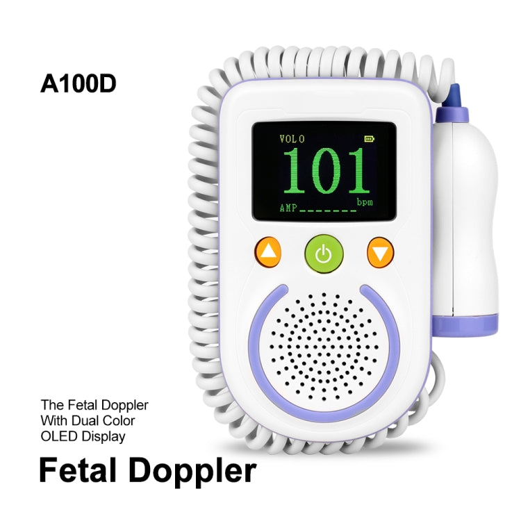 A100D Digital Fetal Doppler Ultrasound Sound Baby Heartbeat Detector M ...
