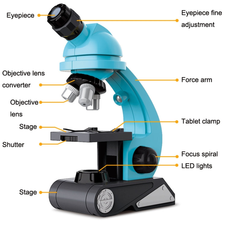 GB002 HD 1200 Times Wide Angle Microscope Children Educational Toys(Bl ...