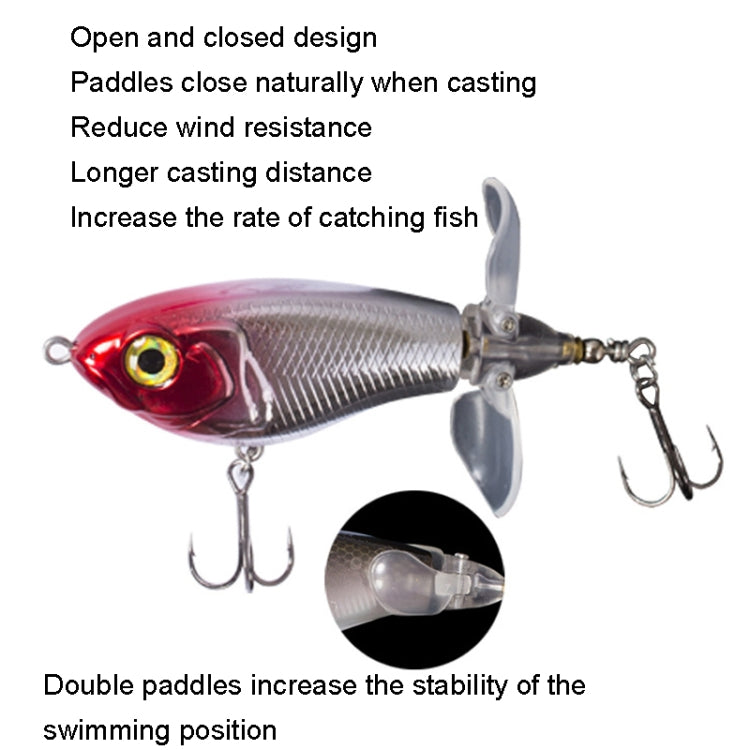 DF065 9g Double Paddle Tractor Surface Tether Roadrunner Fake Lure Lon ...