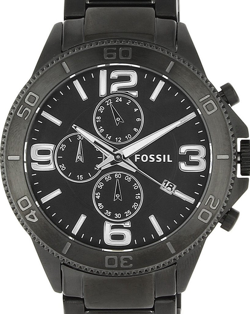 Authentic FOSSIL Gunmetal Stainless Steel Chronograph Mens Watch ...